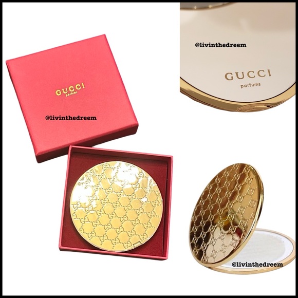 Gucci | Makeup | Gucci Mirror Gold Gg Embossed In Red Box Nib 49 | Poshmark